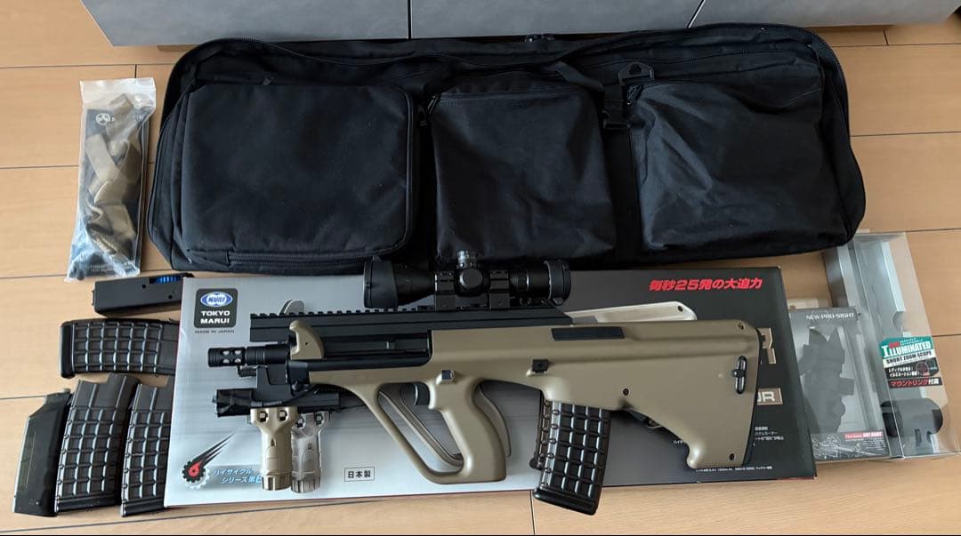 東京マルイ 電動ガン ハイサイクル STEYR AUG タンカラー おまけ多数！