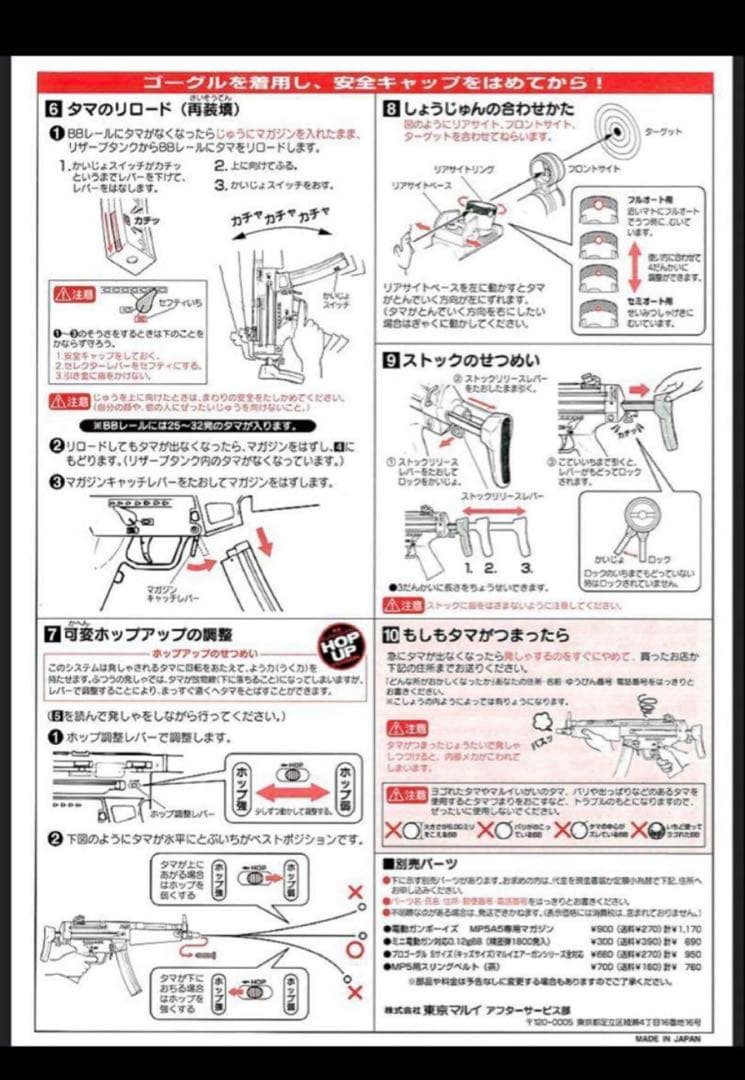 東京マルイ カスタム品　H&K MP5A5 電動ガン　金属ピニオンギア　軽量化
