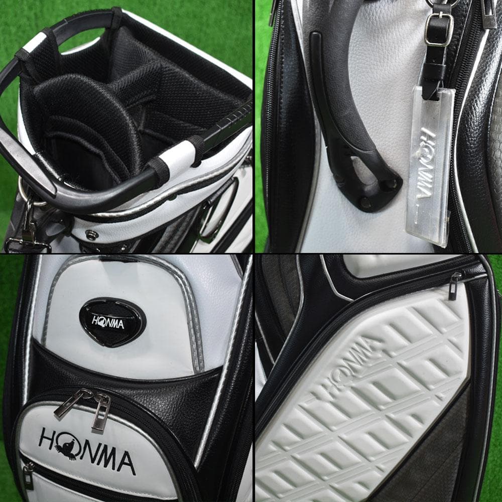 Shinnya HONMA GOLF キャディバッグ9型【黒×白】美品！