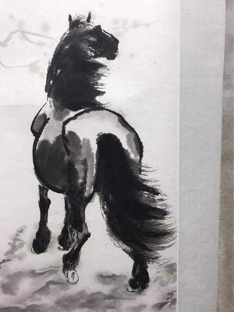 徐悲鴻画家　競馬？複製品？(ツルツル触感)