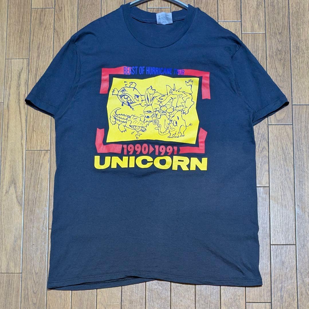 90s USA製　UNICORN ユニコーン　Ｔシャツ　Ｌ ブラック