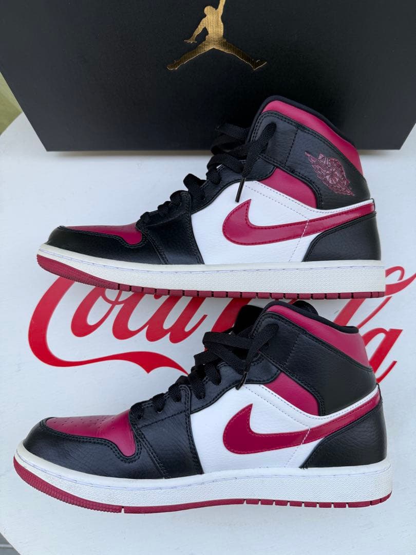 シューズ(男性用) NIKE AIR JORDAN 1 MID \"BLACK/RED/ WHITE\"