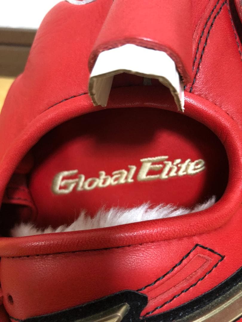 ほぼ新品 ミズノGlobal Elite 少年軟式用 カラー赤 サイズL