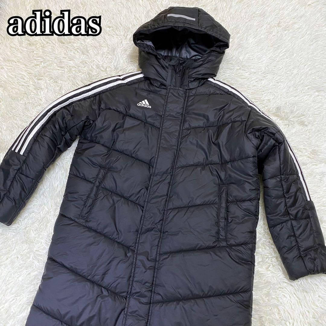 【美品】adidas ダウンコート ベンチコート ブラック ec9209