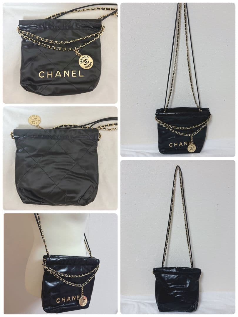 CHANEL ノベルティレザーショルダーバッグブラック