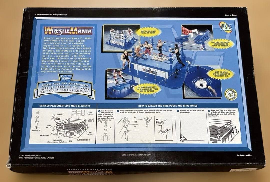 フィギュア用プロレスリング（ゴング付き）＋WWFレスラーフィギュア