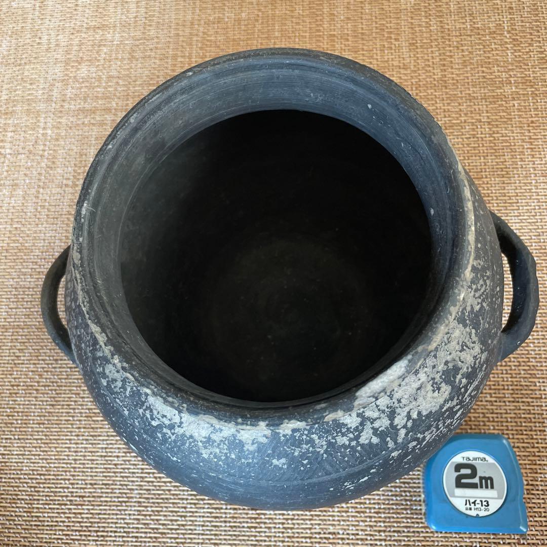中国古美術　黒陶　壺　竜山文化　Chiping Black Pottery