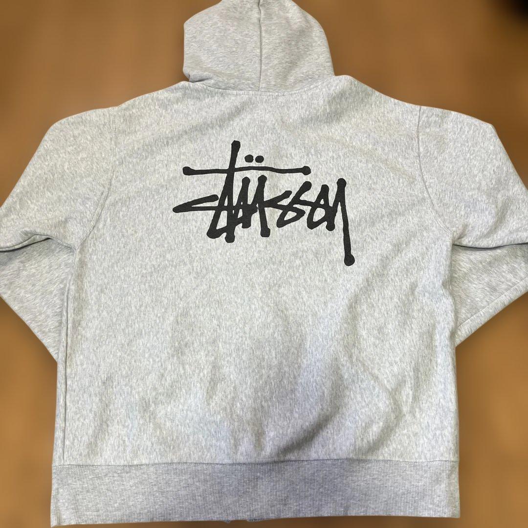 【90s/希少】 Stussy グレー フルジップ パーカー
