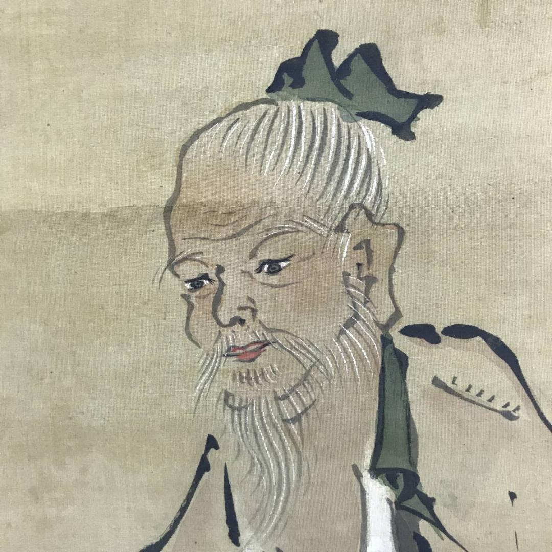 【模写】英一蝶/太公望図/人物図/掛軸/名家伝来/AD-300