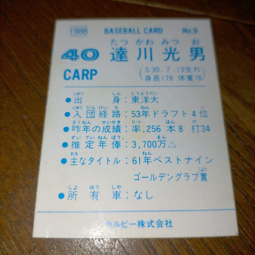 達川光男　1988 カルビー　野球カード