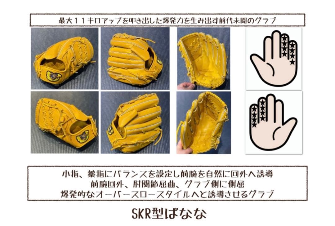 【1月20日まで限定値下げ】ごりら印の野球道具　硬式用オーダーグローブSKR型