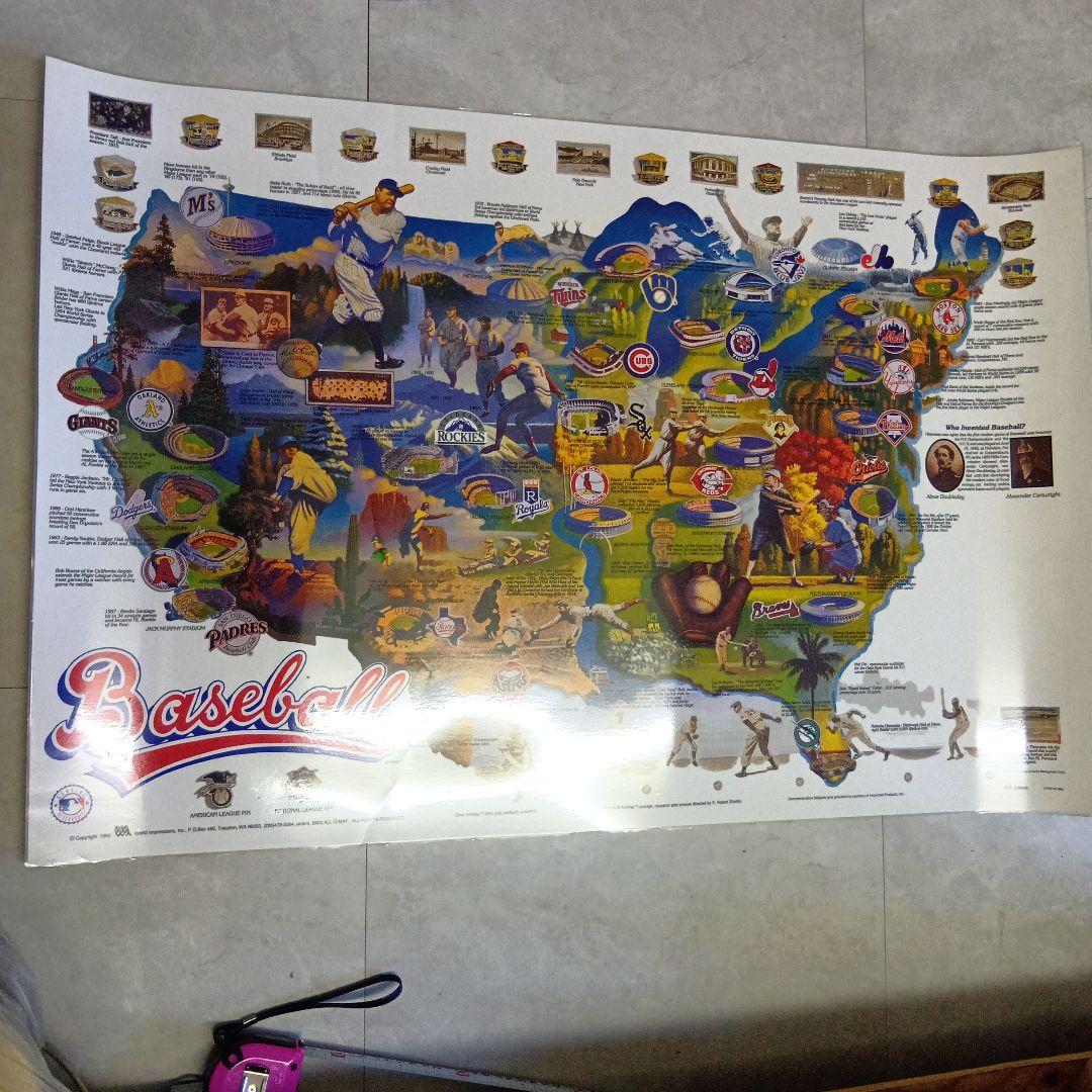 (174)Baseball Map Poster 1992年