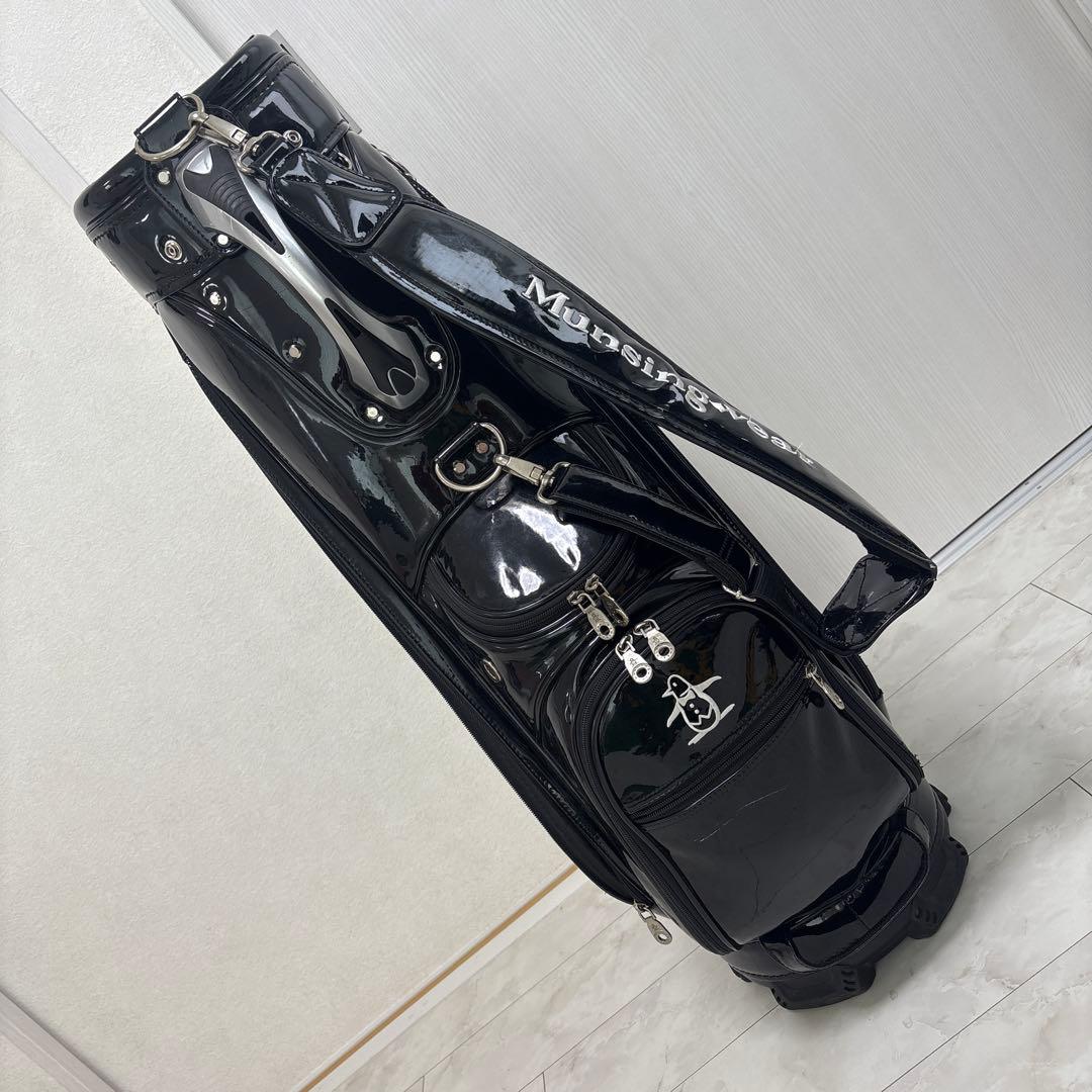 マンシングウェア MUNSINGWEAR ブラック エナメルキャディーバッグ