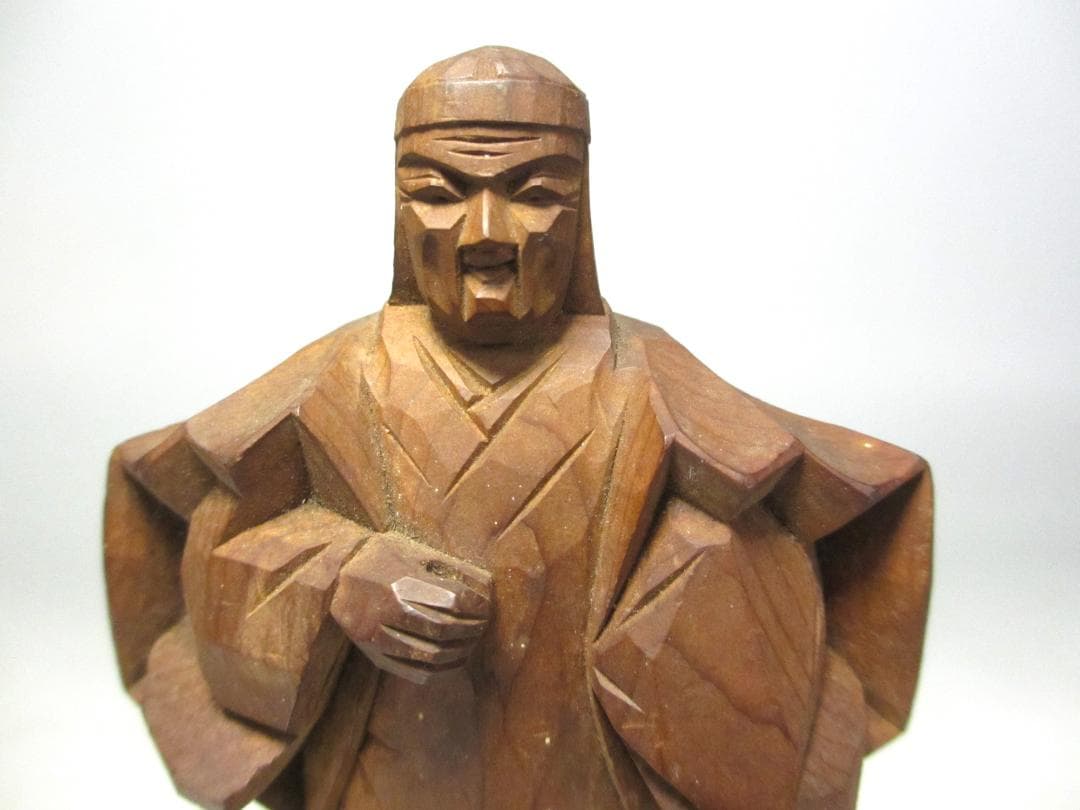 高砂人形　一位一刀彫　北出広之 作　木彫り　置物　時代物