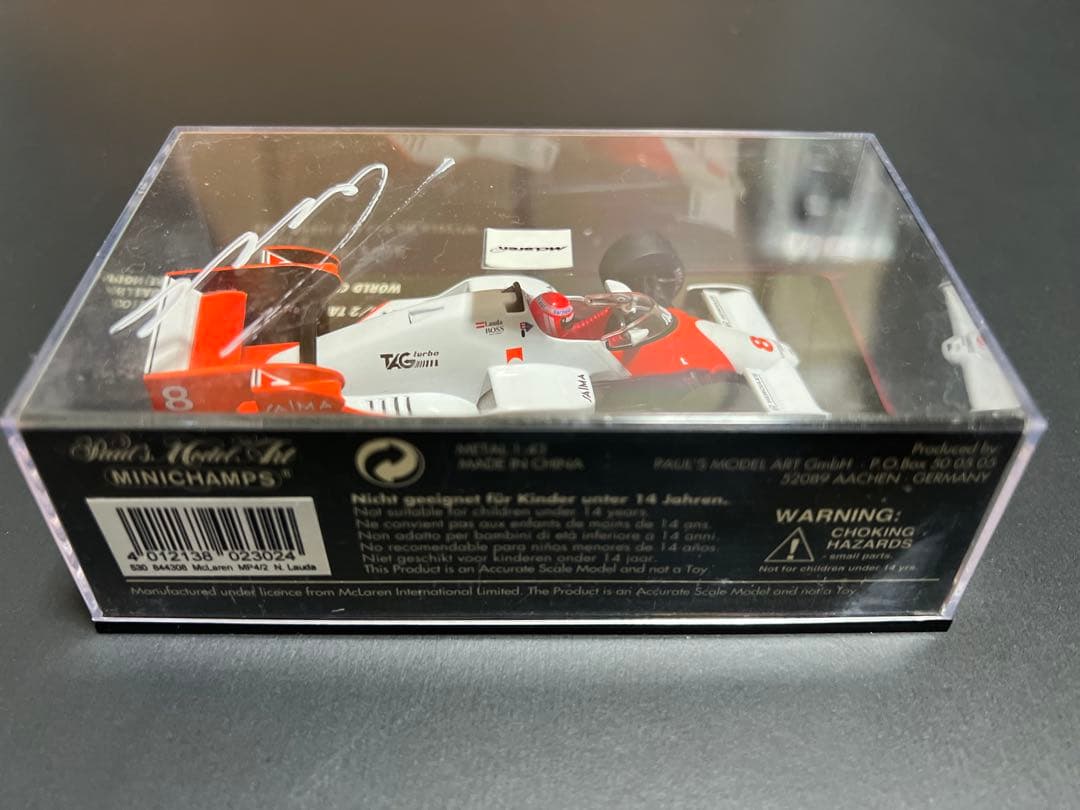 （貴重）F1 McLaren MP4/8 ニキラウダ直筆サイン入1/43