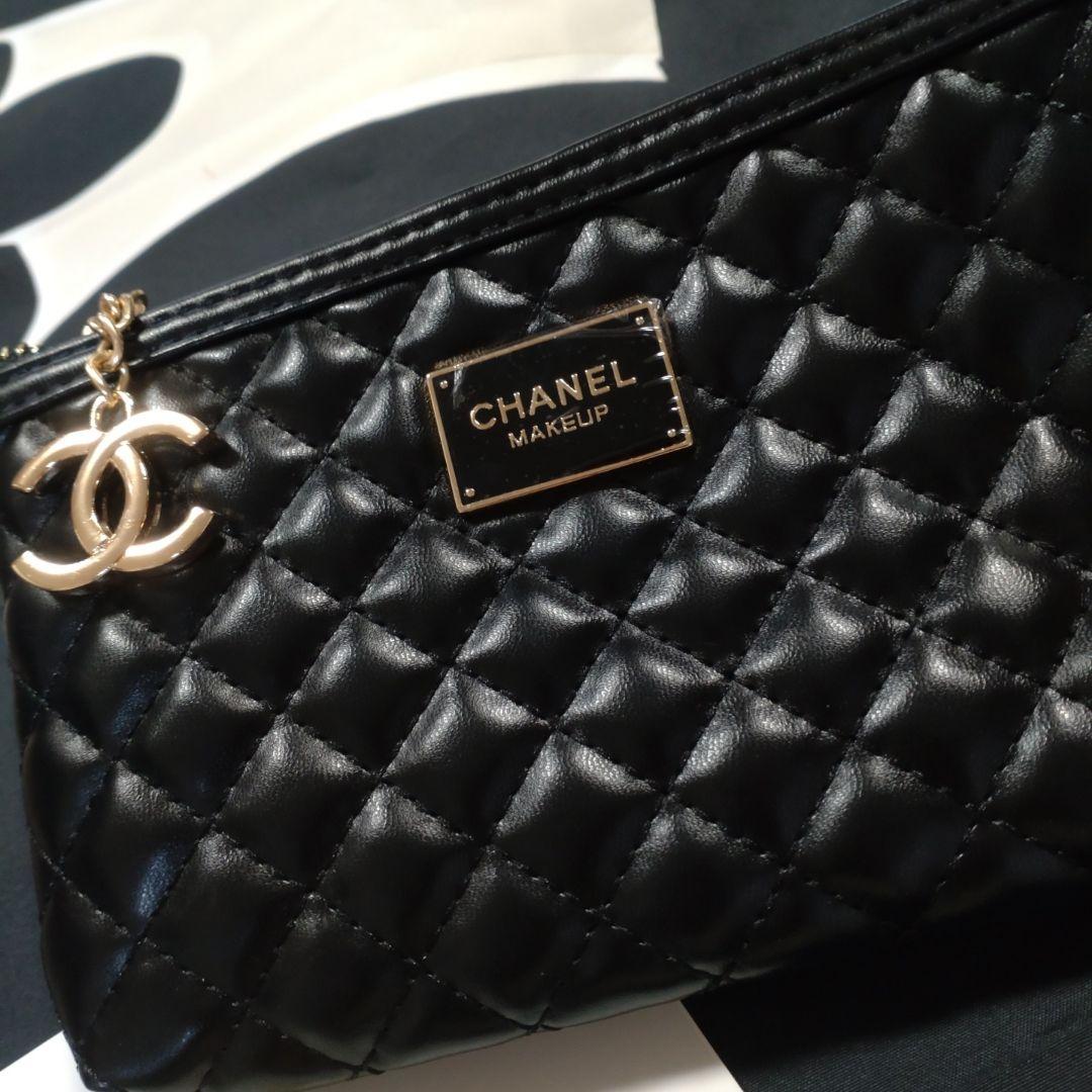 【非売品】CHANELキルティングポーチ ノベルティ シャネル ブラック 黒