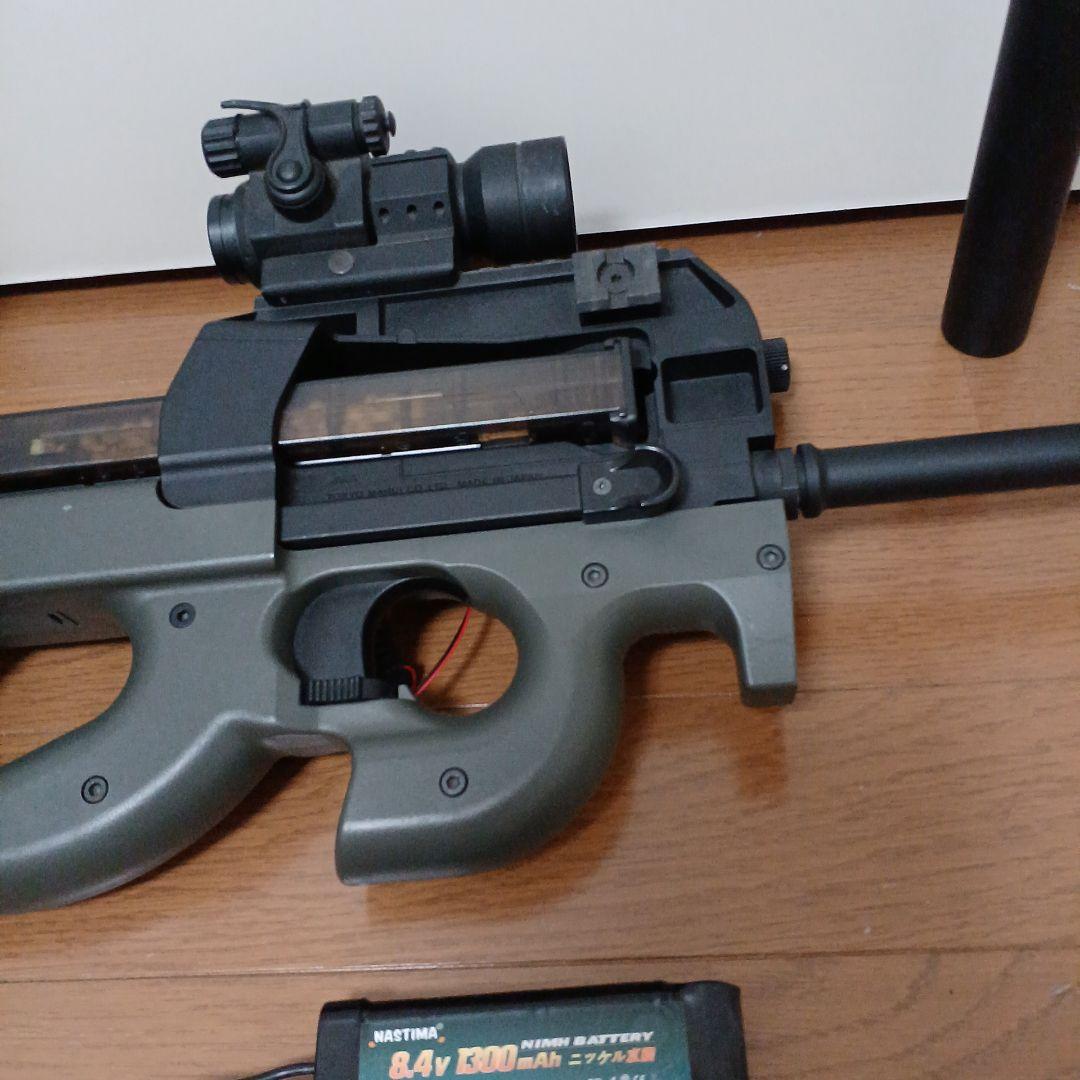 P90ハイサイクル、サイレンサー付き　 スコープ、バッテリーおまけ付き