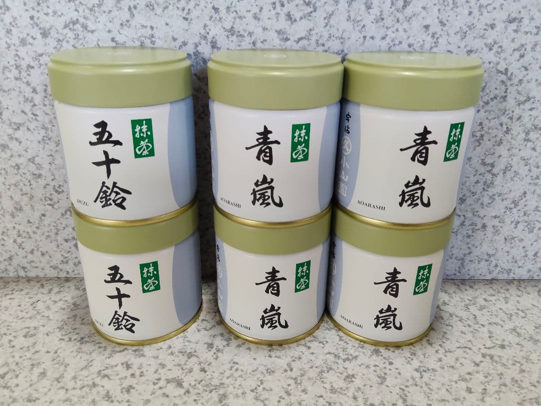 宇治 丸久小山園 抹茶 五十鈴40g缶×2 青嵐40g缶×4 【6缶セット】