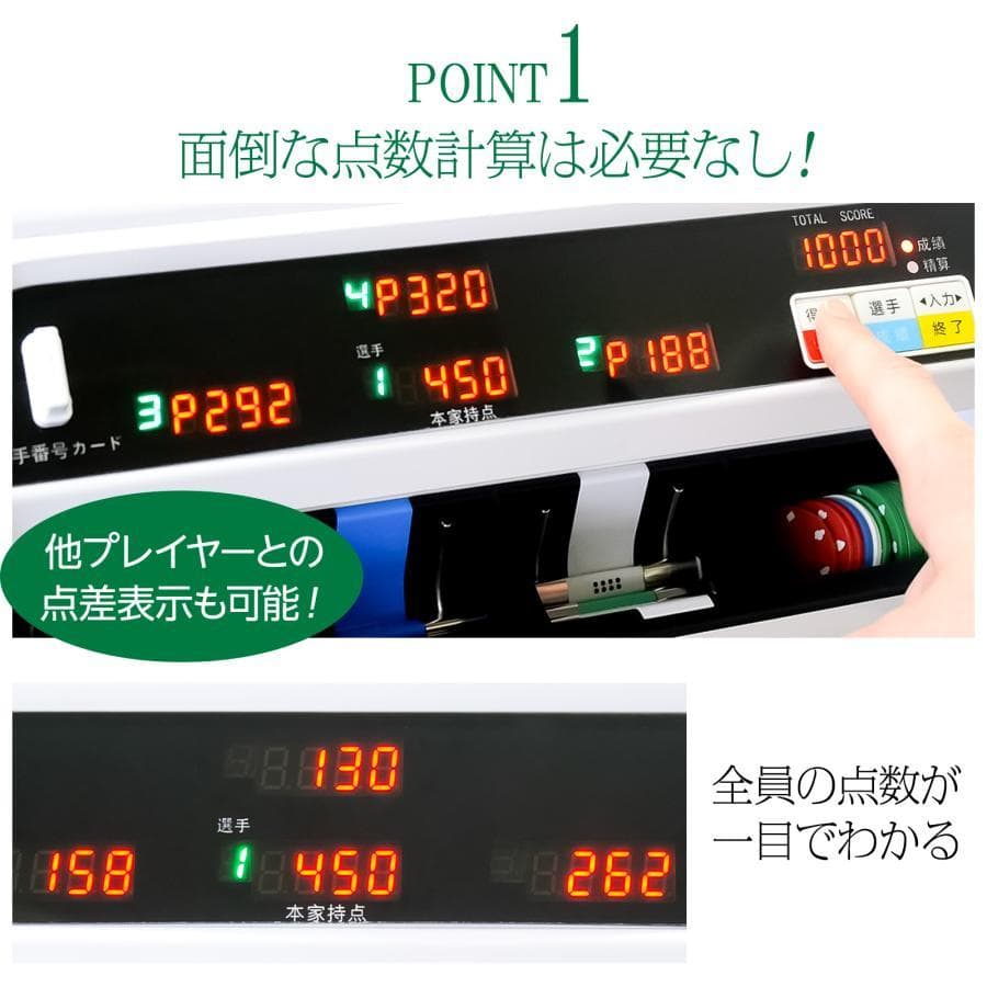 新全自動麻雀卓 点数表示 電動28mm家庭用 折りたたみ 三人四人打ち ガラス脚