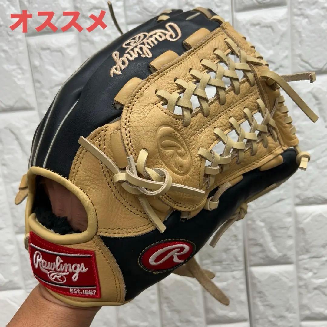 【美品】野球 グローブ 軟式 一般 内野手 外野手 Rawlings