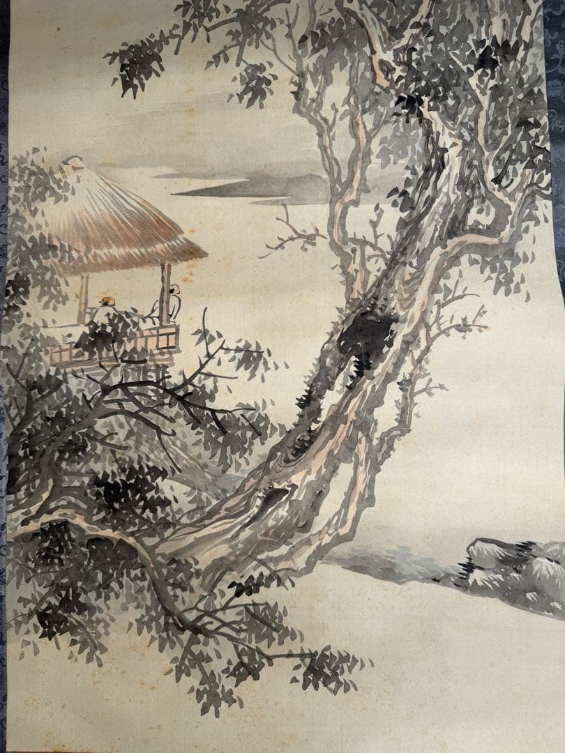 山本梅荘掛軸 山水図　水墨画