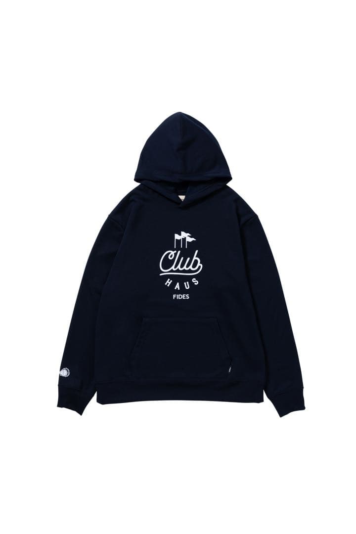 FIDES × CLUBHAUS Logo Parka-NAVY L