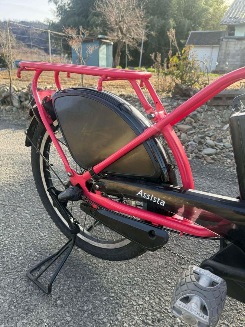電動アシスト自転車 ピンク 前バスケット付き