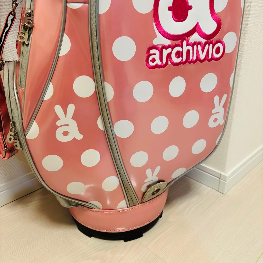 archivio ピンク ドット ゴルフバッグ ギャディバッグ