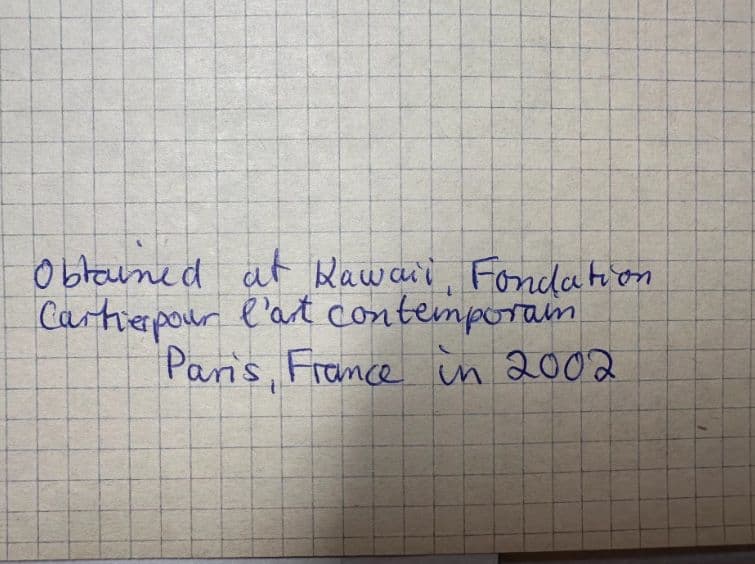 村上隆直筆の落書き、個人的なプレゼントです