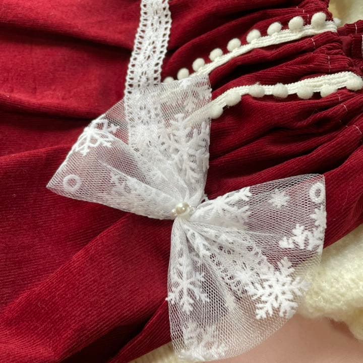 よそゆきワンピース　犬服ハンドメイド　クリスマス　犬服ワンピース　∞TuTu∞