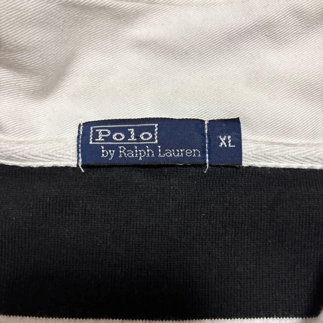 Polo by Ralph Lauren ラガーシャツ XL 白黒ストライプ