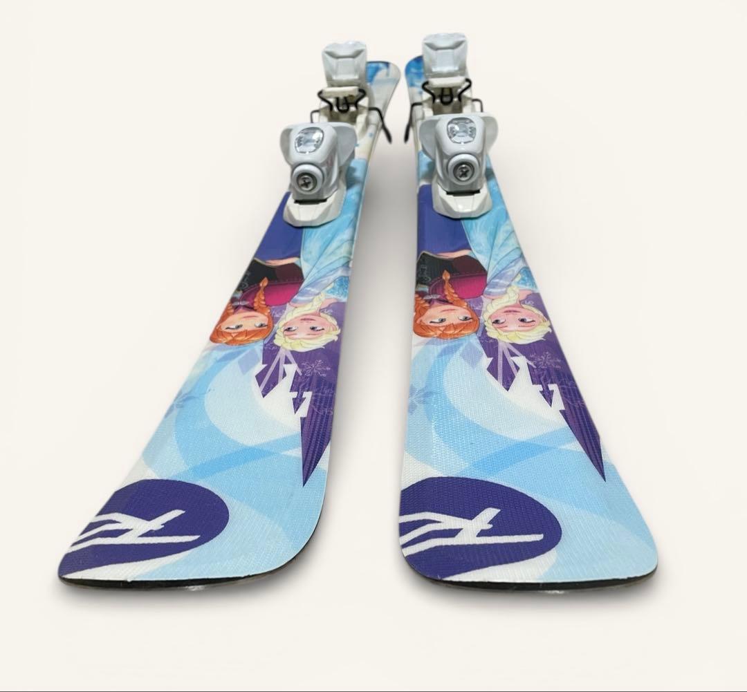 （美品）ROSSIGNOL アナ雪 スキー板122cm／ビンディング／ストック