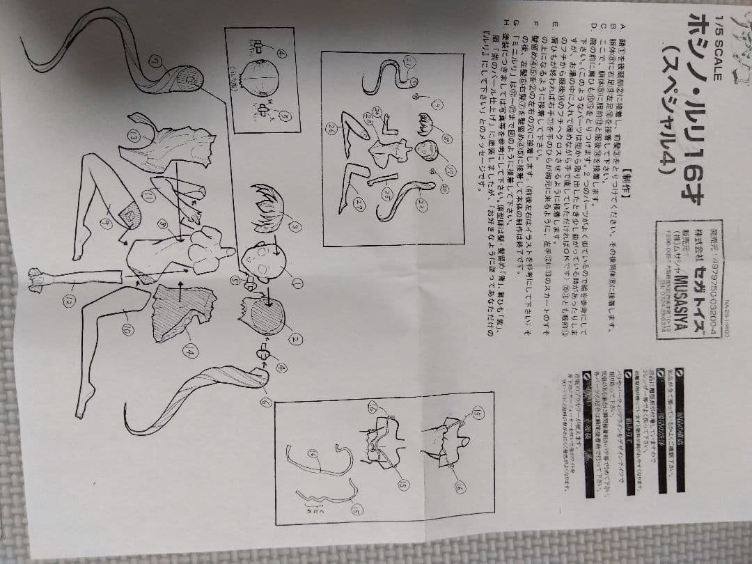 ムサシヤ　1／5スケールガレージキット　ホシノルリ