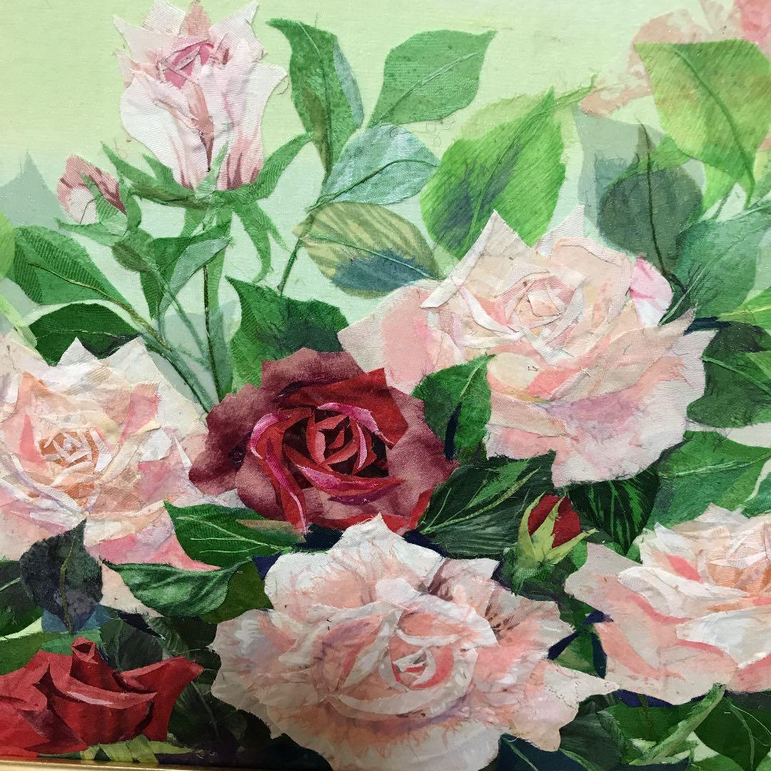 布彩画　薔薇　荒木敏子作品