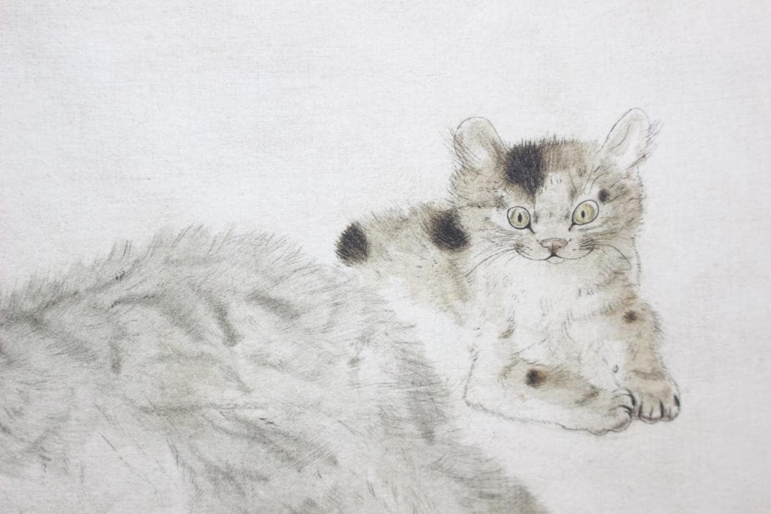 藤田嗣治 エスタンプリトグラフ「三匹の猫」 100部限定 13/100