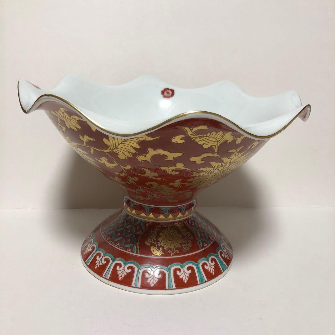 GOLD IMARI 手描き 菓子フルーツ器 古伊万里 大