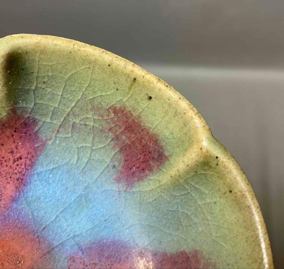 中国 花形托付　龍手付碗　f2220302