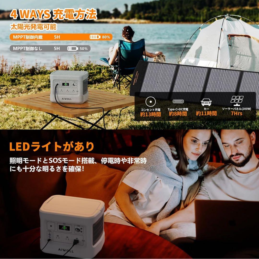 AIWOLL ポータブル電源 1531Wh 1200W
