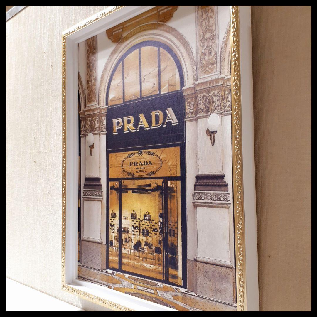 輸入雑貨　オマージュキャンバスアートパネル　『PRADA』　エントランス