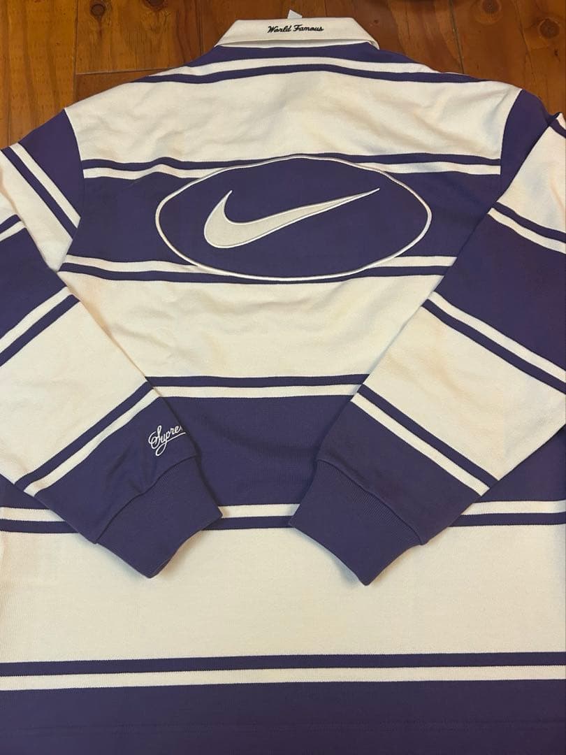 ウェア Supreme x Nike Stripe Rugby \"Purple\"