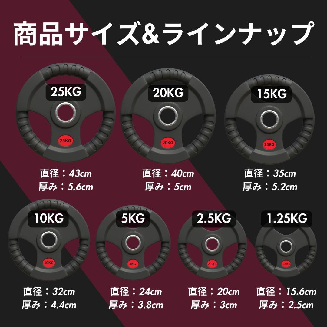 ★新品・送料無料★バーベルプレート計17.5kgセット 50mm ラバープレート