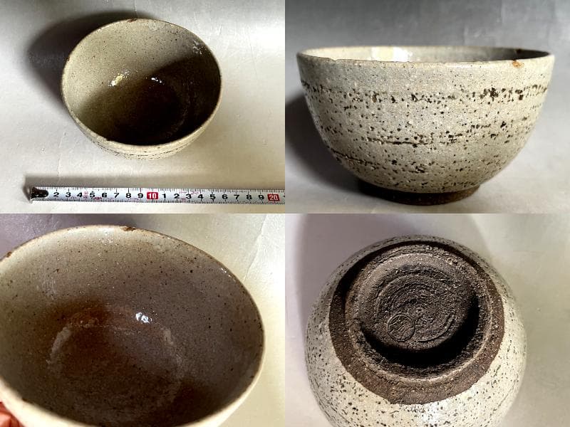 茶碗■古い楽茶碗 鼠釉 お茶道具 抹茶碗 古京焼 古美術 時代物 骨董品■