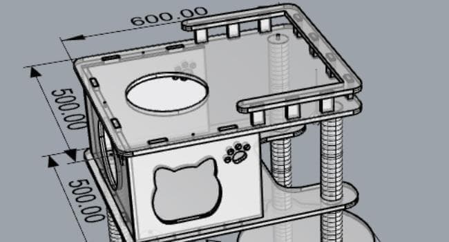 天空の キャットタワー 木製 宇宙船　展望台　多頭飼い 大型 168cm