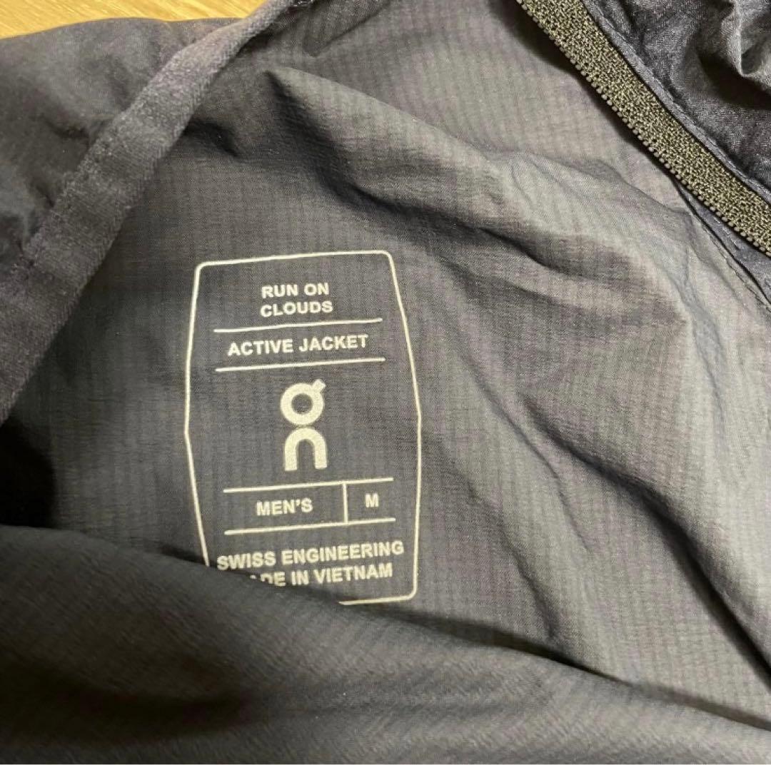 On Active Jacket M ネイビー ジッパーポケット付き
