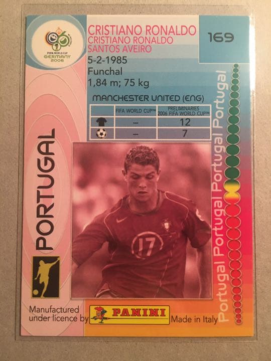 PANINI2006 world cup クリスティアーノ・ロナウド RC