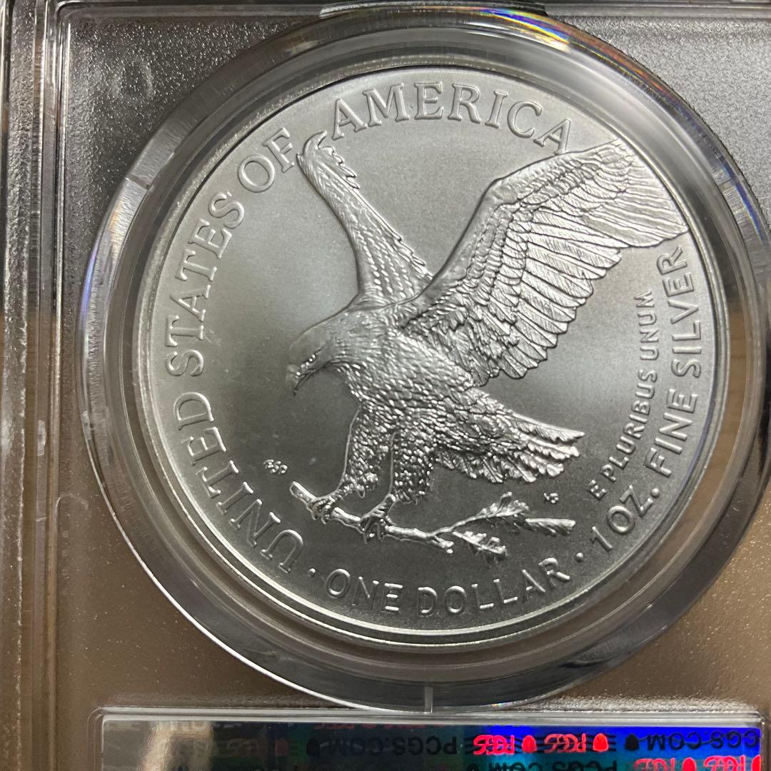 【新品】Silver Eagleイーグル銀貨2022-（W） PCGS MS70