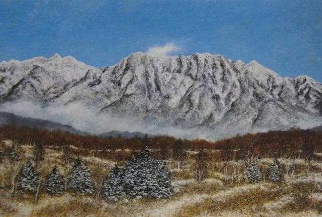 向井潤吉、【山野新雪（長野県上水内郡戸隠村越水）】、希少な額装用画集画