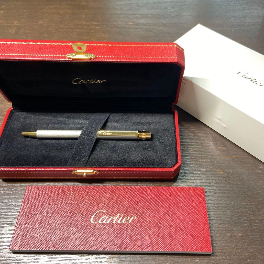 Cartier シルバーボールペン 専用ケース付き サントス ドゥカルティエ