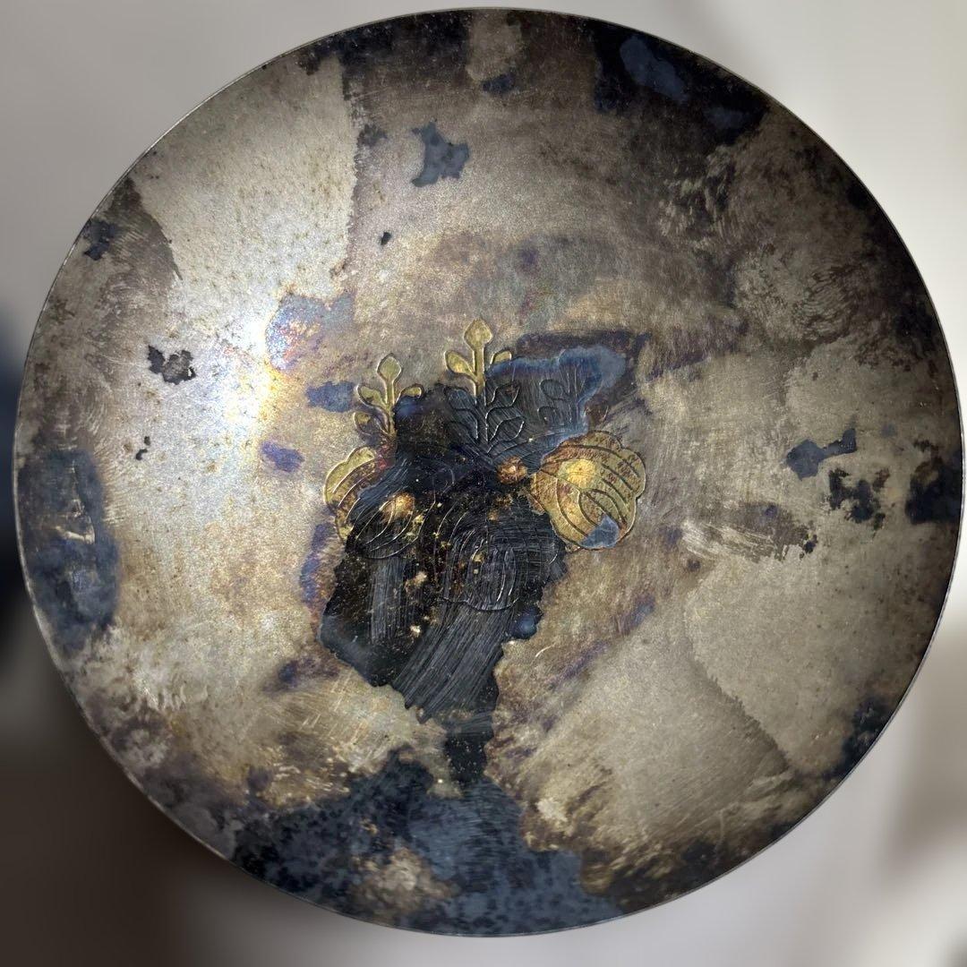 銀杯　銀盃　2個まとめ　約411g 吉岳宗雲斎造　菊家紋　銀杯　天賞堂