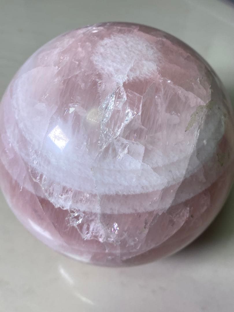 1747❣️ ローズクォーツ　大玉　天然石　紅水晶　鉱物　原石　水晶玉